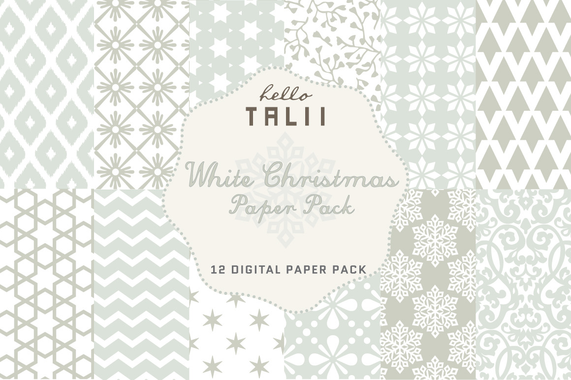 White Christmas Paper Pack, a Pattern Graphic by Hello Talii