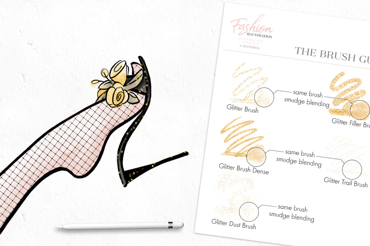 Procreate Fashion Illustration Set, a Brush Add-On by Wonderbox Creative