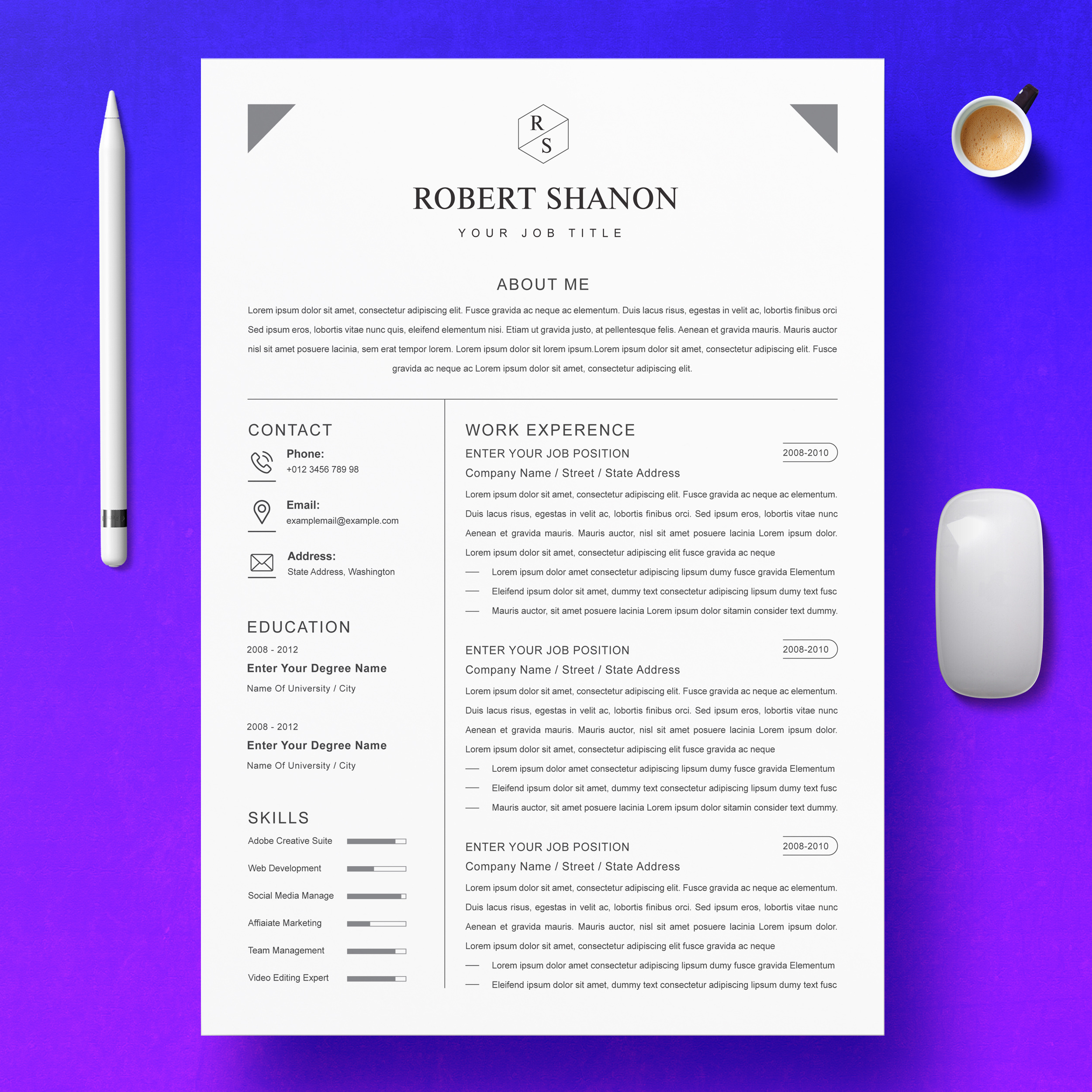 CV Template | Modern Resume 2021, a Resume Template by ResumeInventor