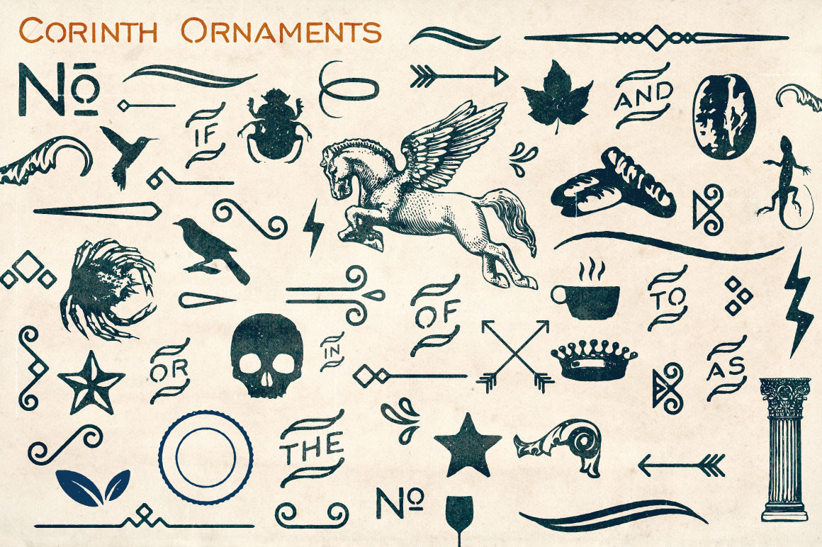 Corinth Ornaments | Symbol Fonts ~ Creative Market