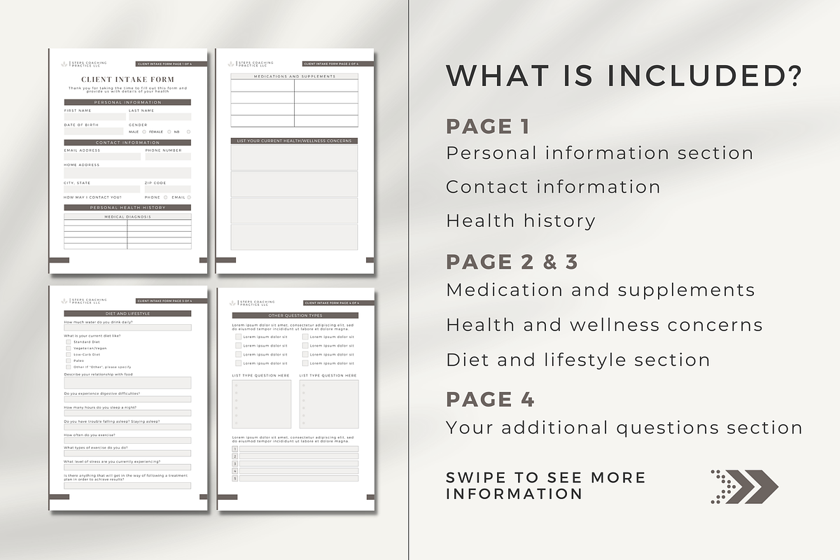 New Client Intake Form Canva, a Brochure Template by Designs by Darowan