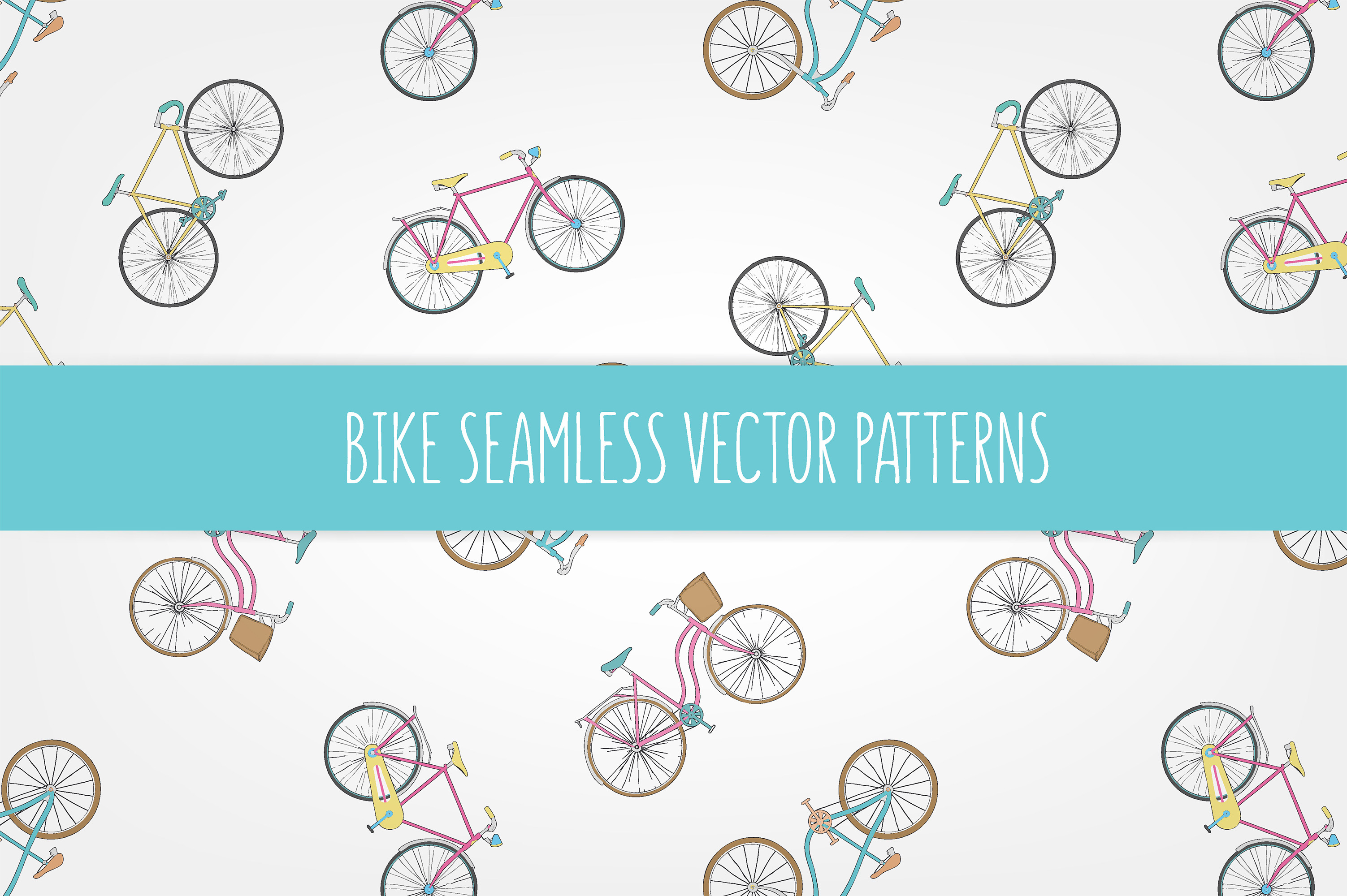 Seamless pattern with bicycles, a Pattern Graphic by Good Studio