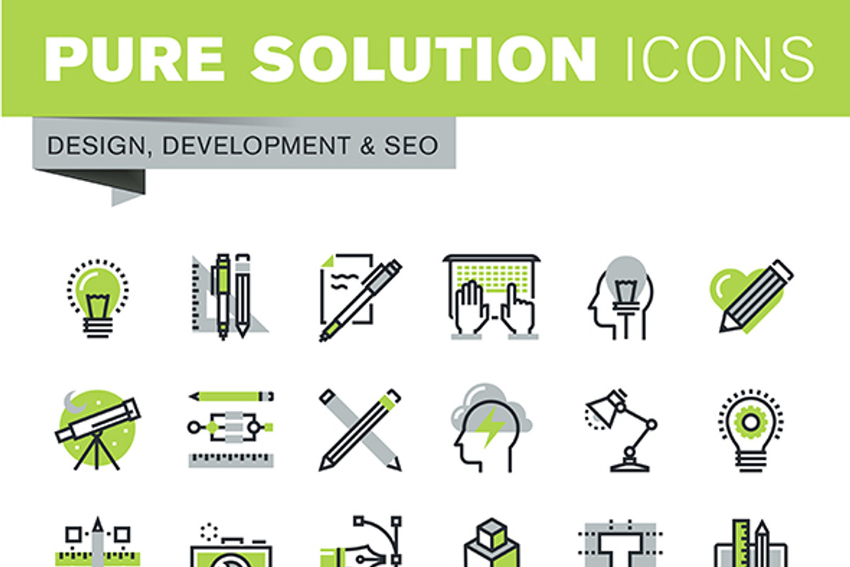 Set of Thin Line Design Icons, an Outline Icon by PureSolution
