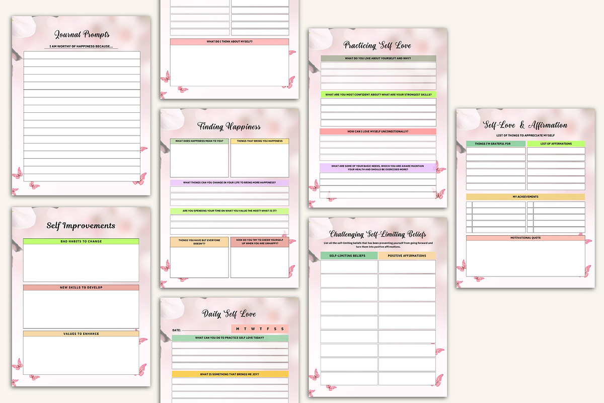 Self-Love Building Planner, a Stationery Template by Designmela01