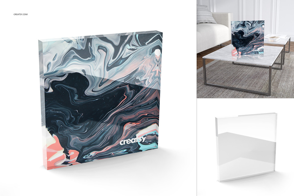 Acrylic Freestanding Tile Mockup Set, a Product Mockup by creatsy2