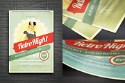 Retro Night Flyer/Poster/Ad, a Flyer Template by Cruzine | Creative Market