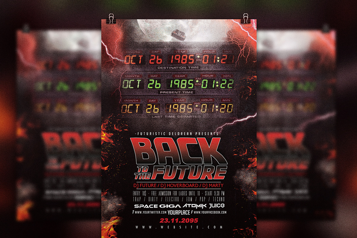 Back to the Future | 6in1 Flyer, a Flyer Template by GIGA-TEMPLATE