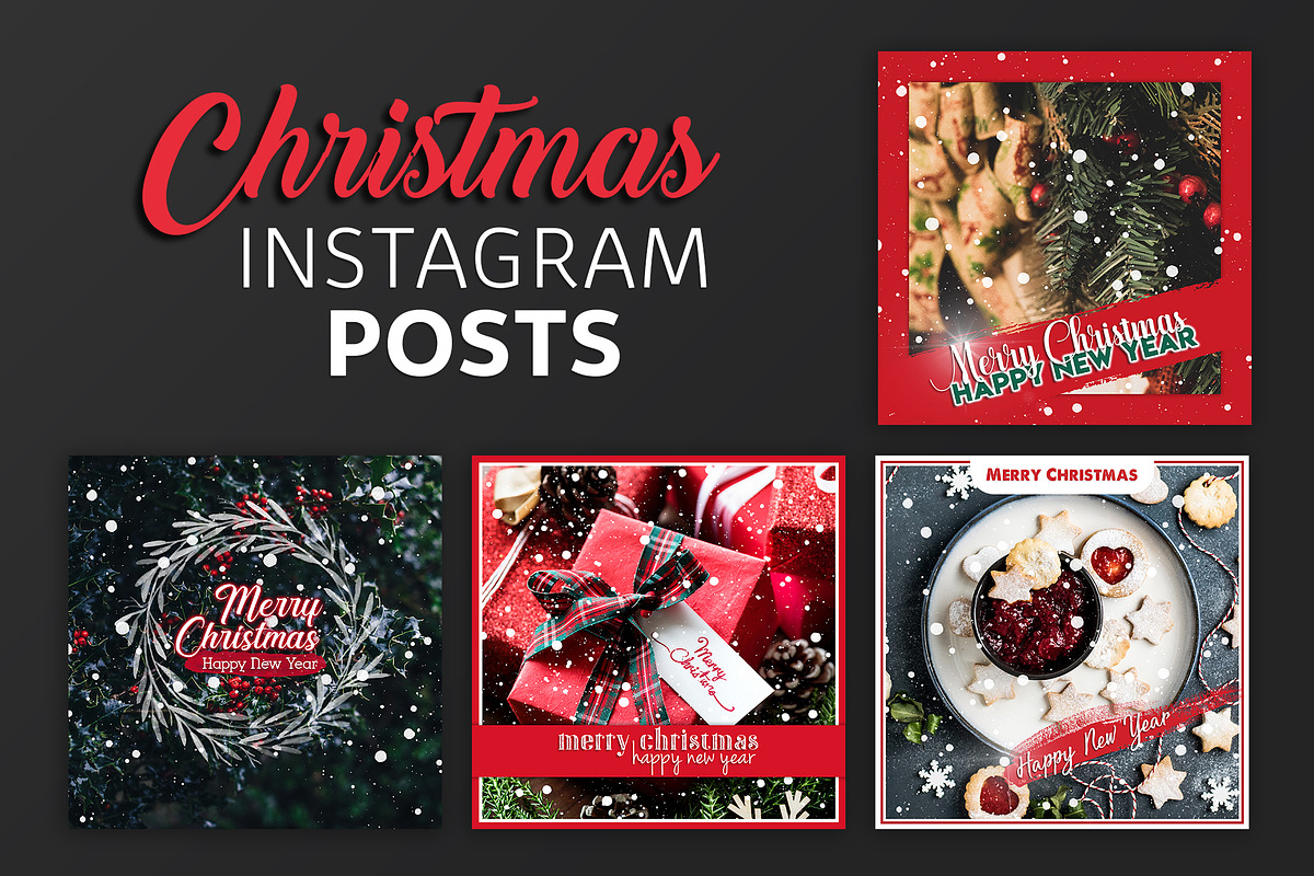 Christmas Instagram Post Templates, a Social Media Template by illycreative