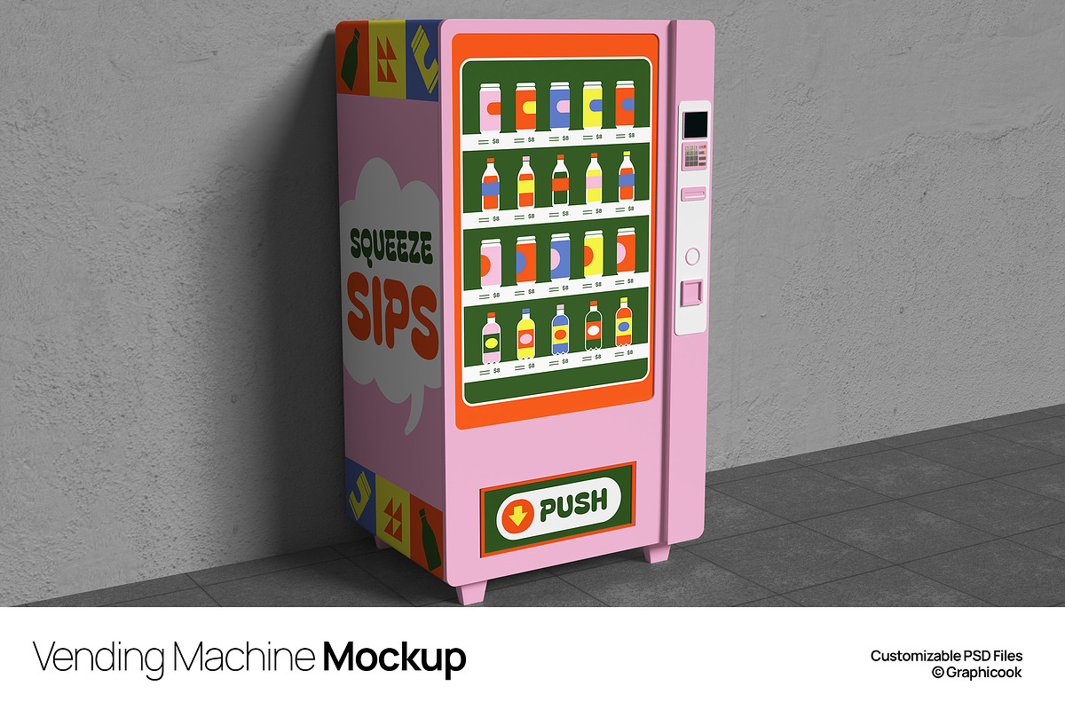 Vending Machine Mockup, a Product Mockup by graphicook | Creative Market