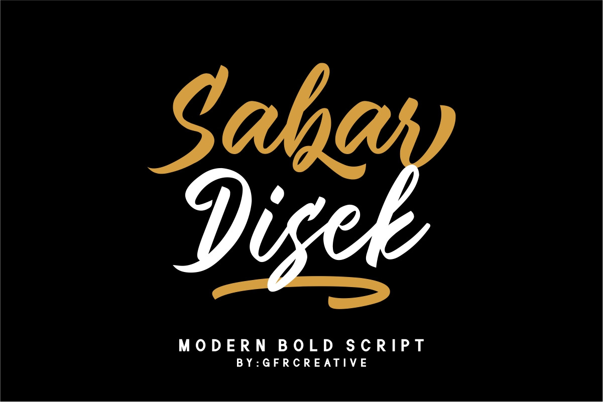 Sabar Disek - Script Font, a Script Font by GFRcreative