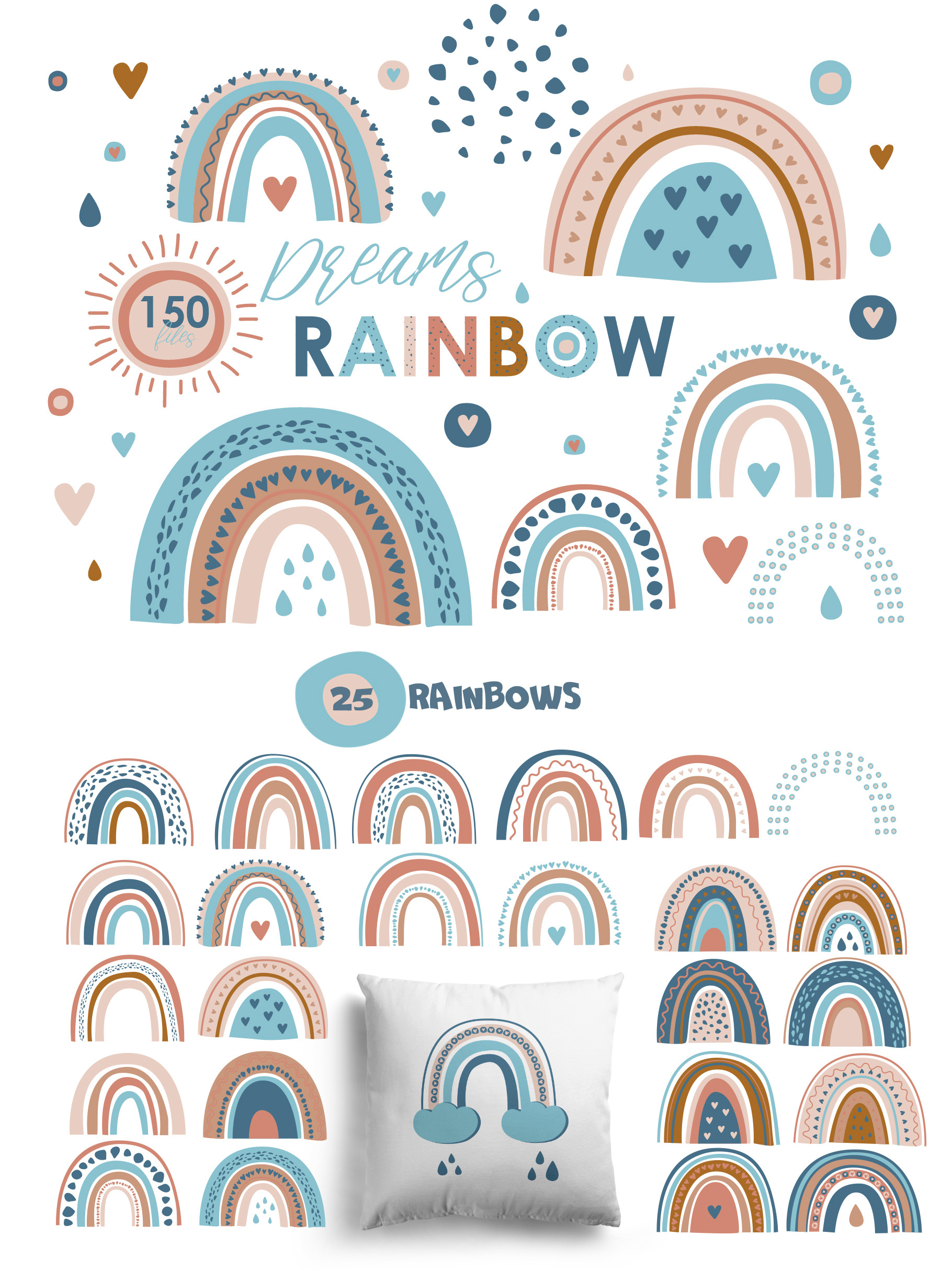 Rainbow - Vector Clipart, Patterns, a Pattern Graphic by Elena Dorosh