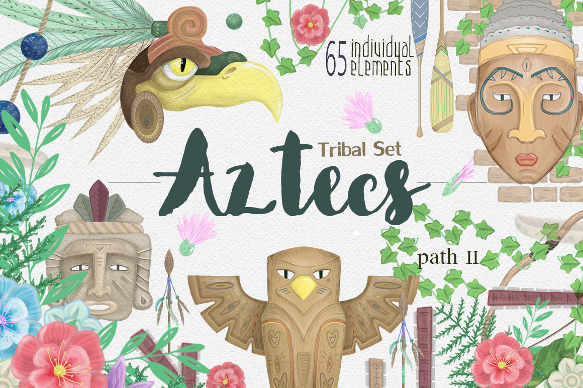 Aztecs Graphics Tribal Set, an Animal Illustration by Ann Art Houze ...