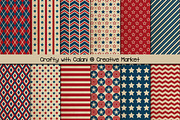 Vintage Patriotic Digital Paper | Graphic Patterns ~ Creative Market
