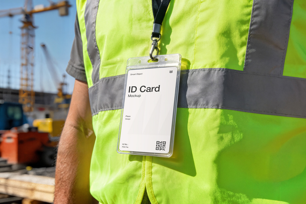 Construction Worker Id Card Mockup, a Mockup by RamStudio2