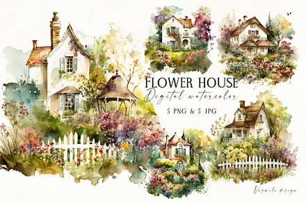 Cute garden houses, a Decorative Illustration by Dashamoony