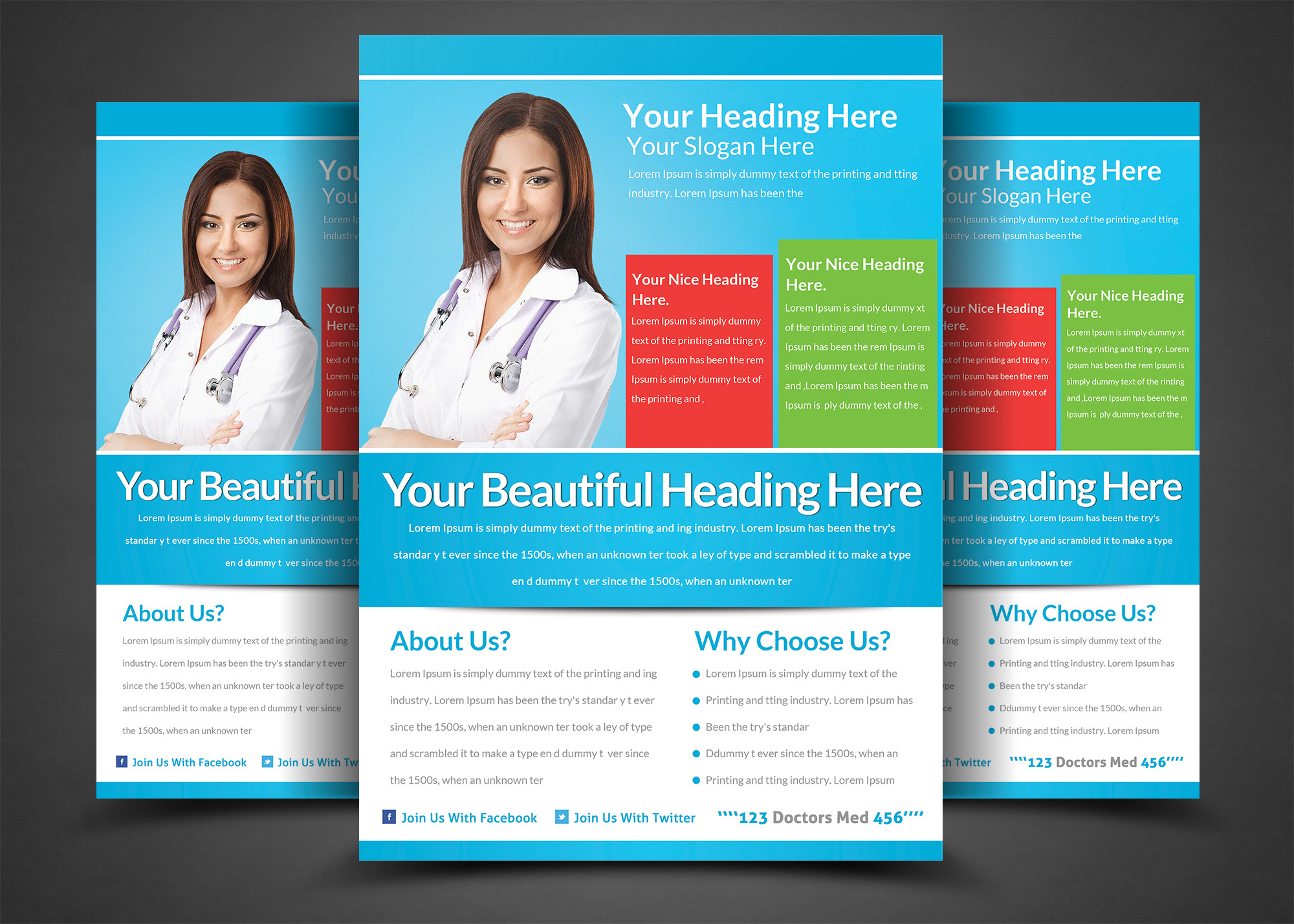 Medical Doctors Flyer Template, a Flyer Template by AfzaalGraphics