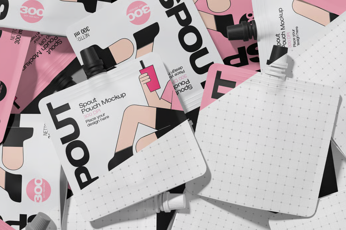Stand-Up Sample Pouch Mockup, a Packaging Mockup by graphicsauce