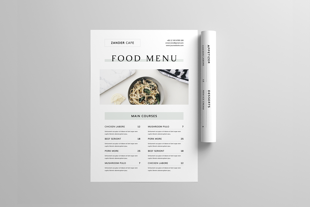 Food Menu | MS Word & Indesign, a Flyer Template by Leaflove