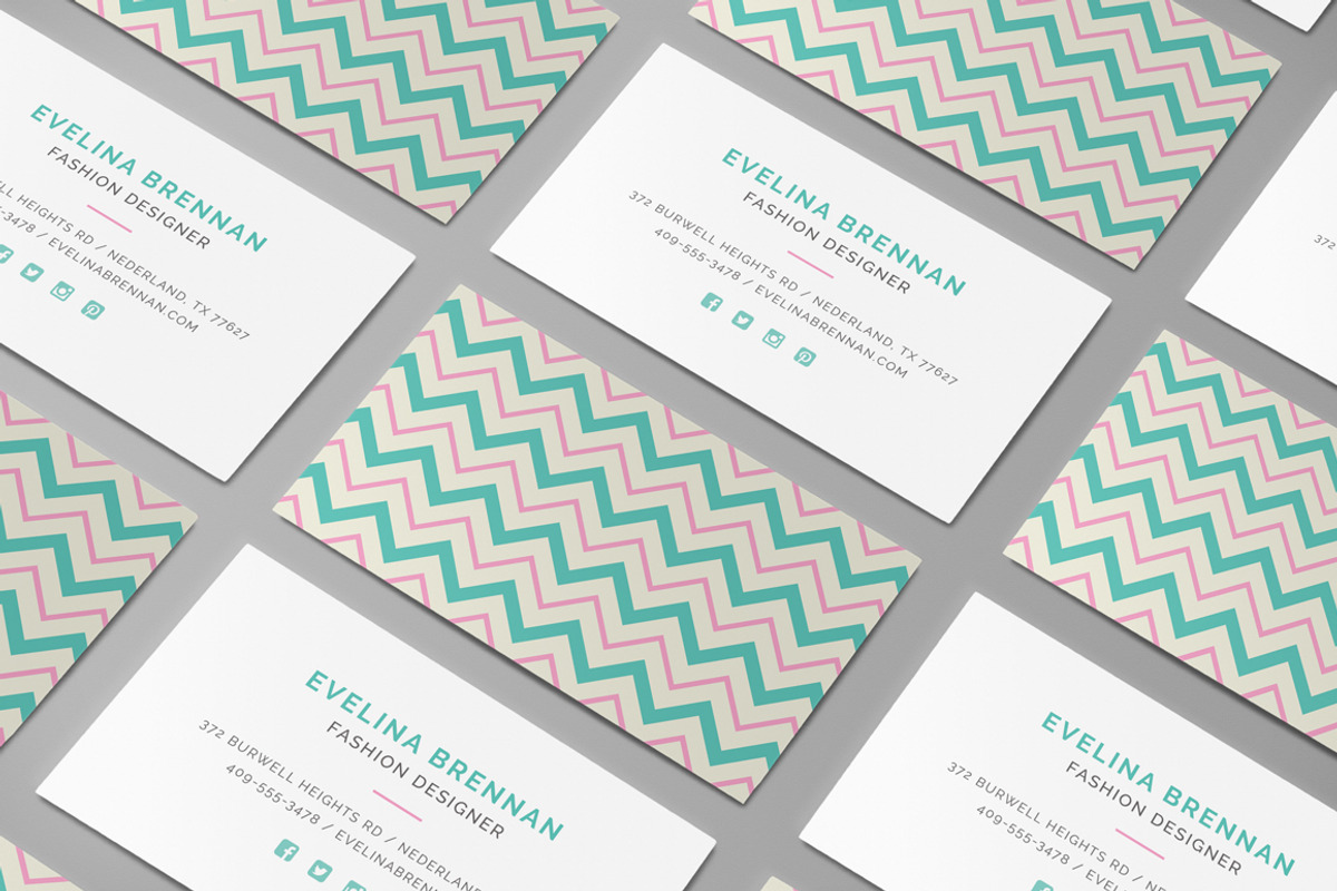 6 Chevron Business Card Templates, a Business Card Template by ...