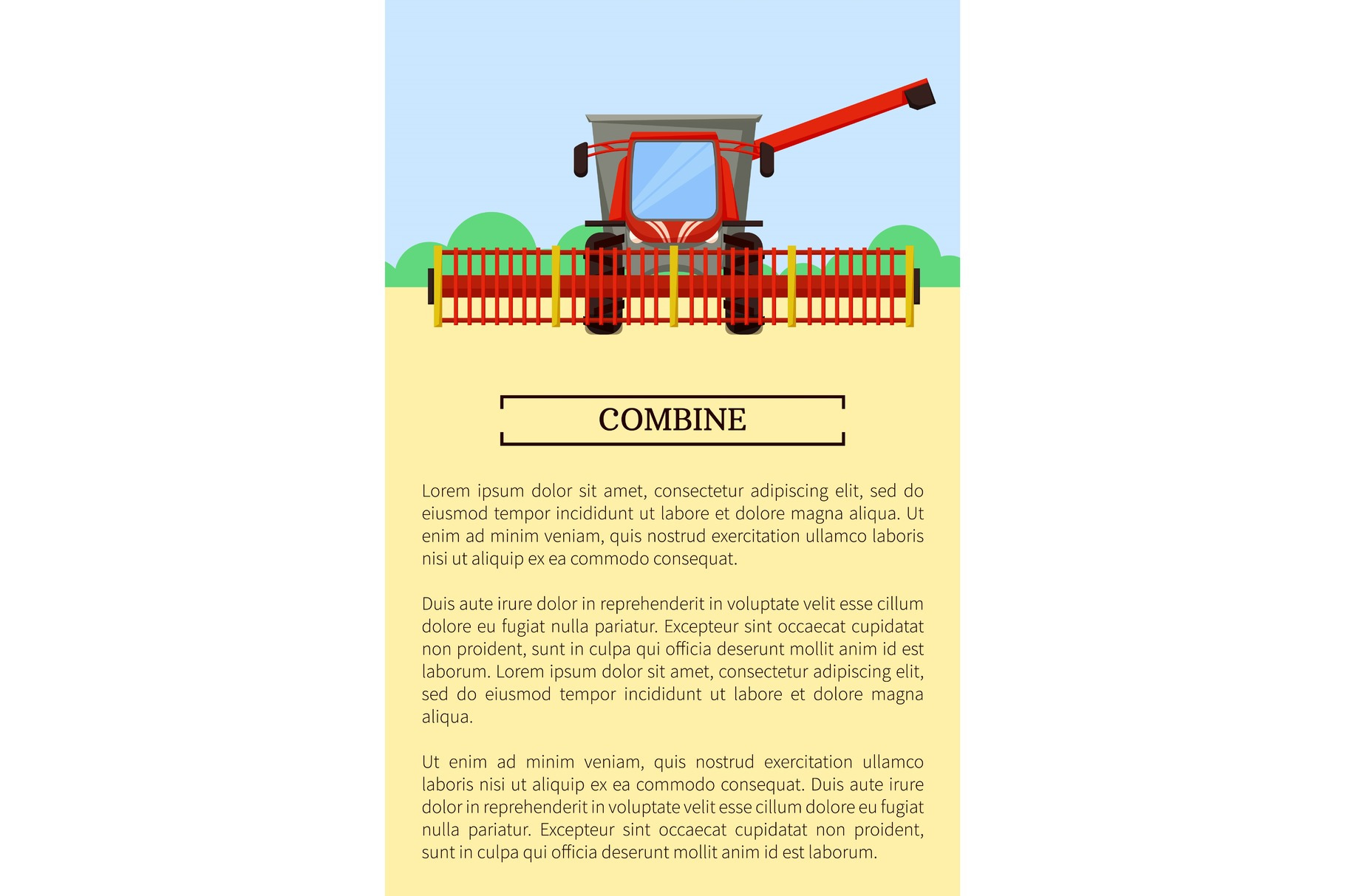 Combine Machine Field Poster Vector, a Technology Illustration by robuart