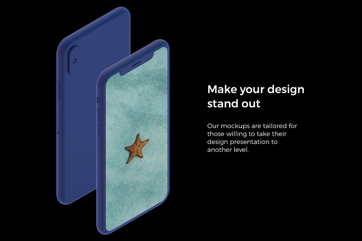 The isometric iPhone X Clay mockups, an iPhone Mockup by 360 Mockups