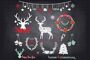 Chalkboard Christmas Clipart, an Illustration by SA ClipArt