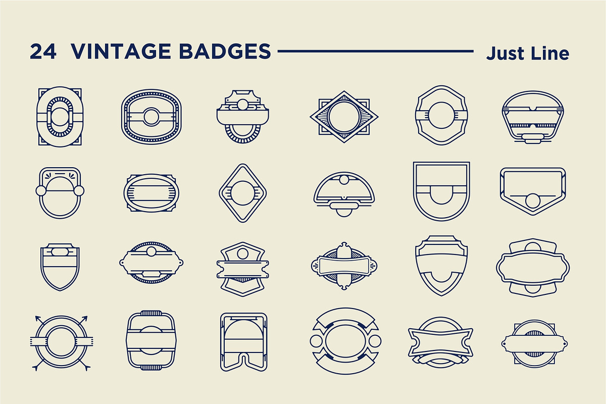 46 Unique and Cool Vintage Badges, an Object Graphic by Edsterr