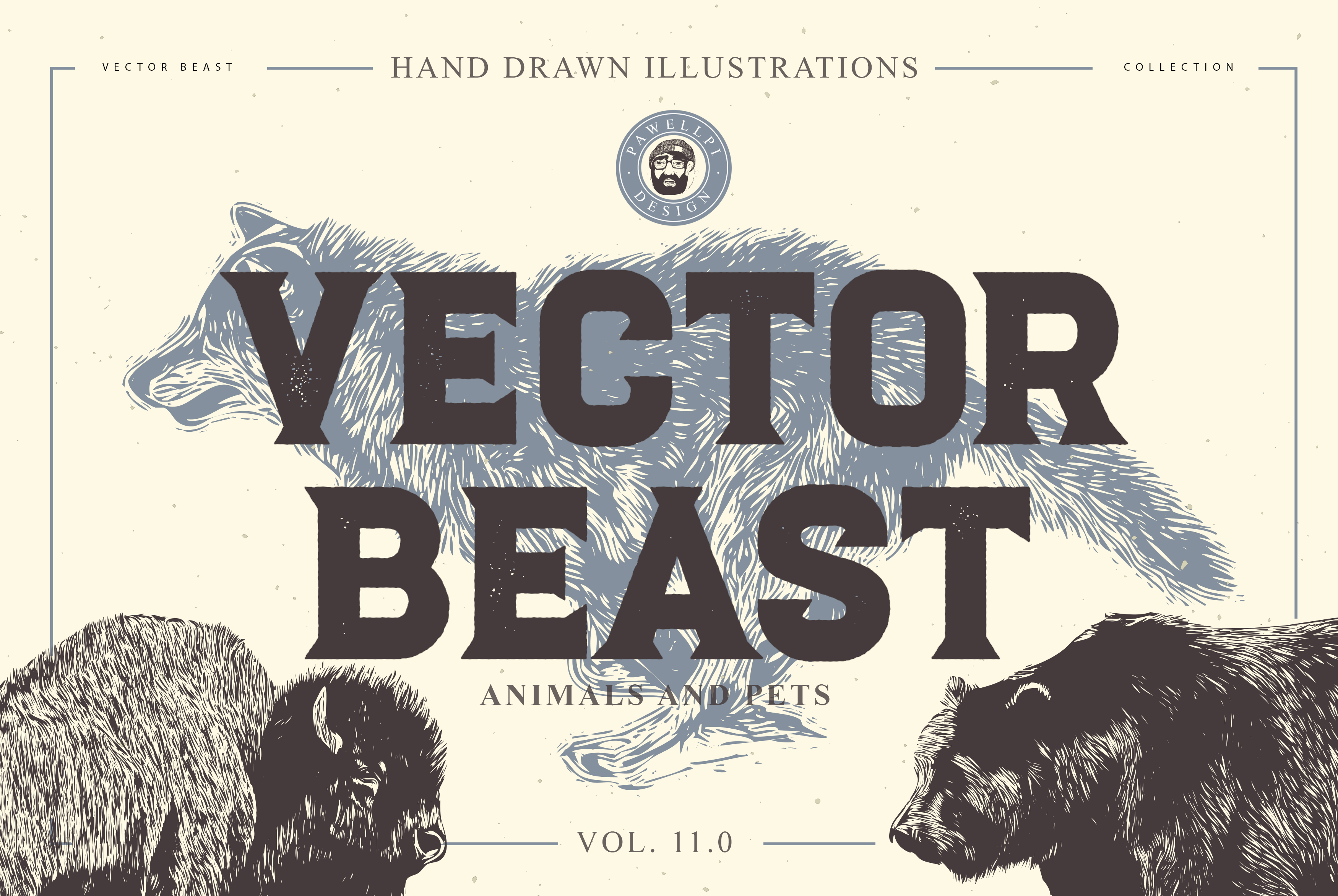 VECTOR BEAST HAND DRAWN BUNDLE 11.0, an Object Graphic by pawellpi