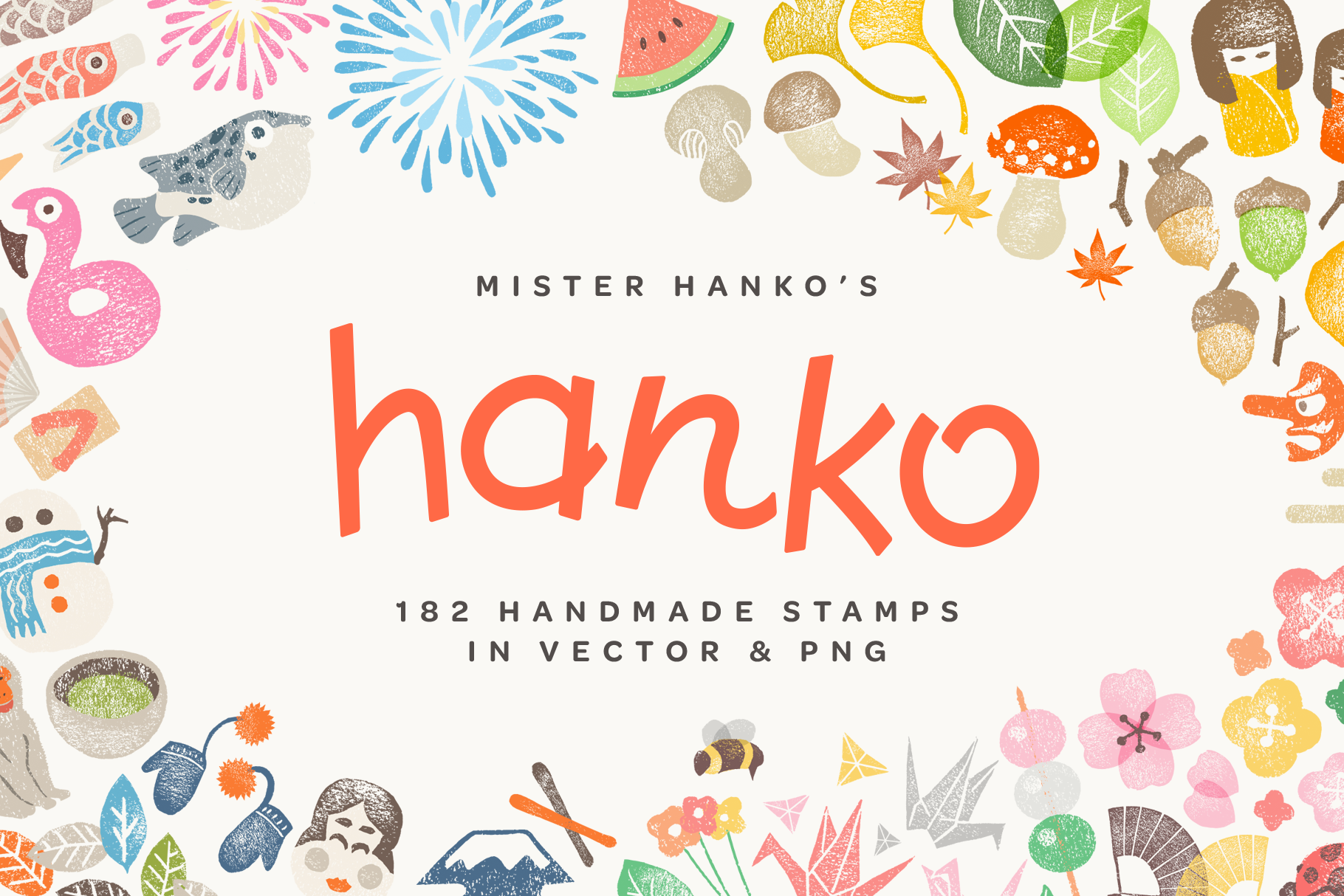 HANKO Japanese Stamp Kit, a Food Illustration by Hanko Goods