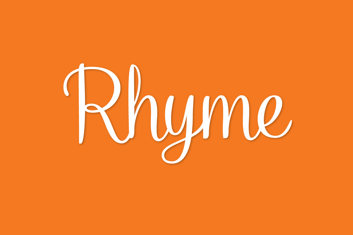 Rhyme, a Script Font by Typomancer