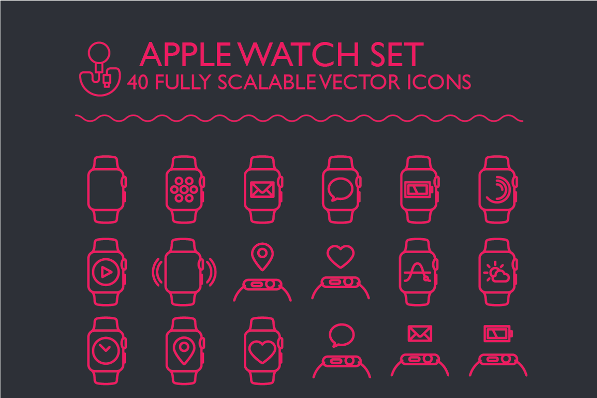 APPLE WATCH ICON SET, an Icon by Ema Dimitrova