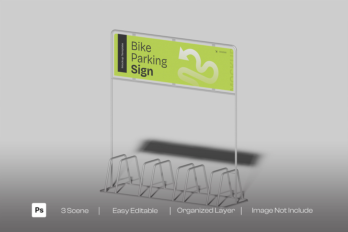 Bike Parking Sign Mockup, a Product Mockup by Artbox Studio