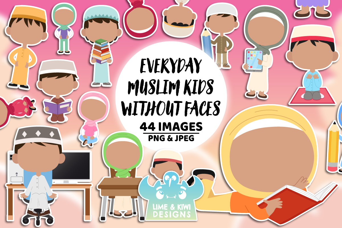 Everyday Muslim Kids without Faces, a Person Illustration by Lime ...