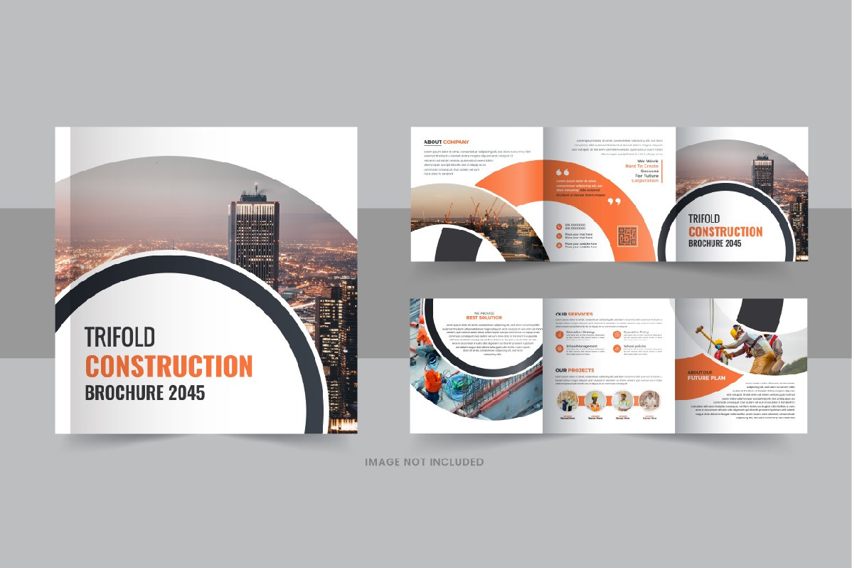 Construction square trifold brochure