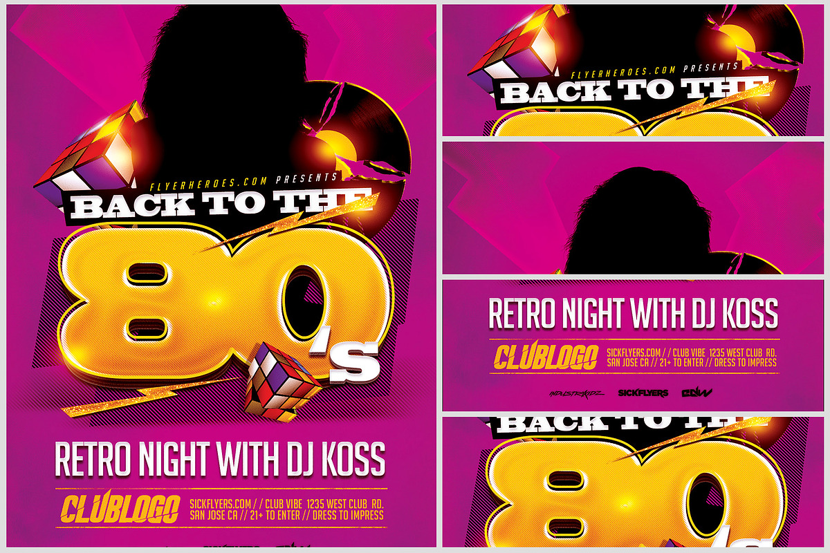 80s Flyer Template, a Flyer Template by FlyerHeroes