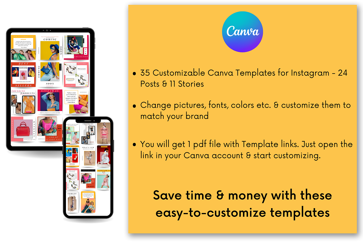 35 Fashion Store Canva Templates, a Social Media Template by Viberints