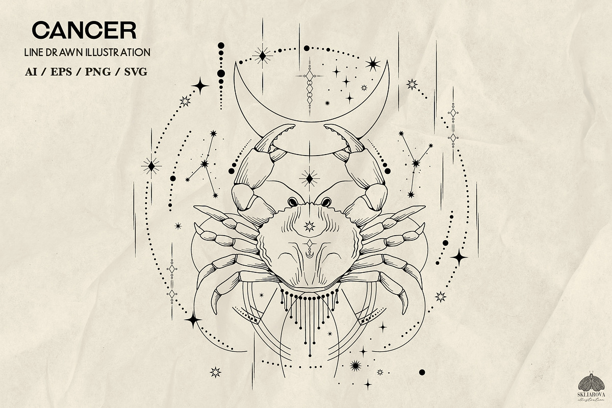 Zodiac signs line art + Procreate, a Decorative Illustration by Skliarova