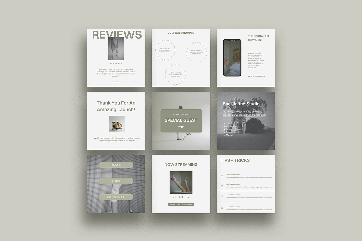 Zoe | 36 Canva Templates, a Social Media Template by Alana Designed
