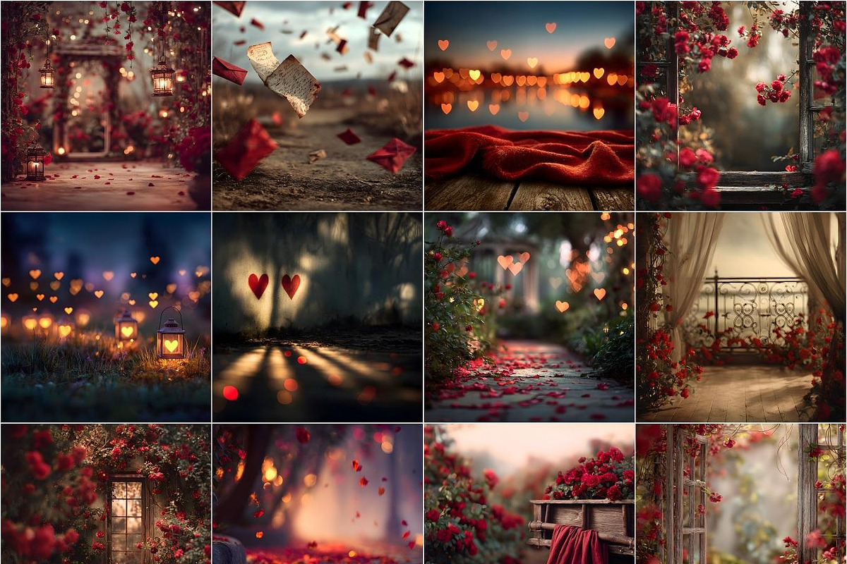 Outdoor Valentine Digital Backdrops, a Background Graphic by Walllow ...