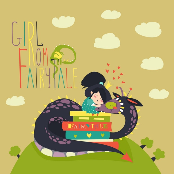 Cute princess with dragon, an Animal Illustration by masastarus