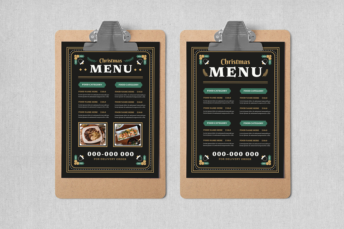Christmas Food Menu, a Flyer Template by graphicook