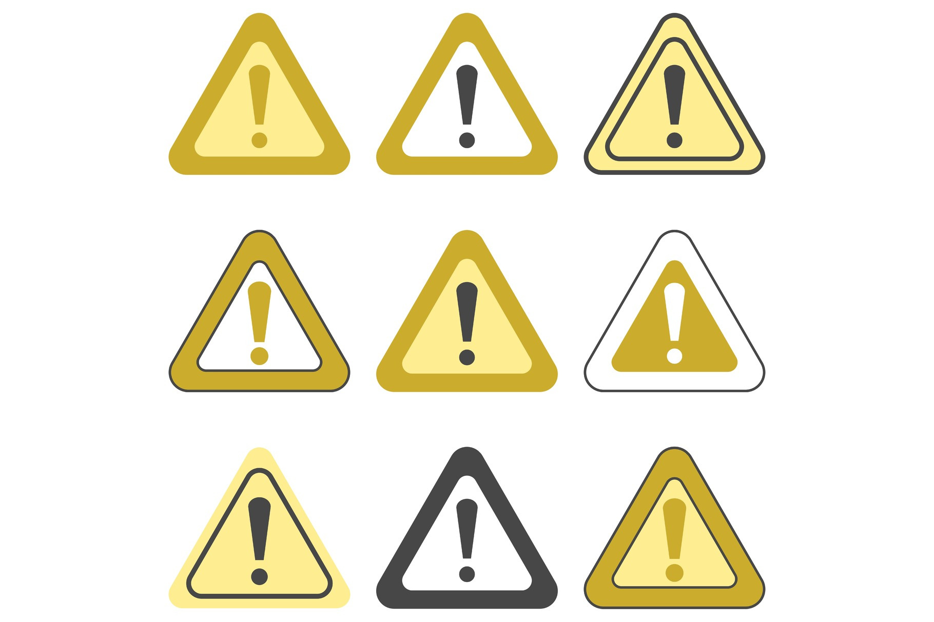 Set of Vector Exclamation Signs, a Templates & Theme by FineArtStudio