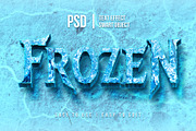 frozen 3d text effect in blue color, a Layer Style Add-On by yokbisayok