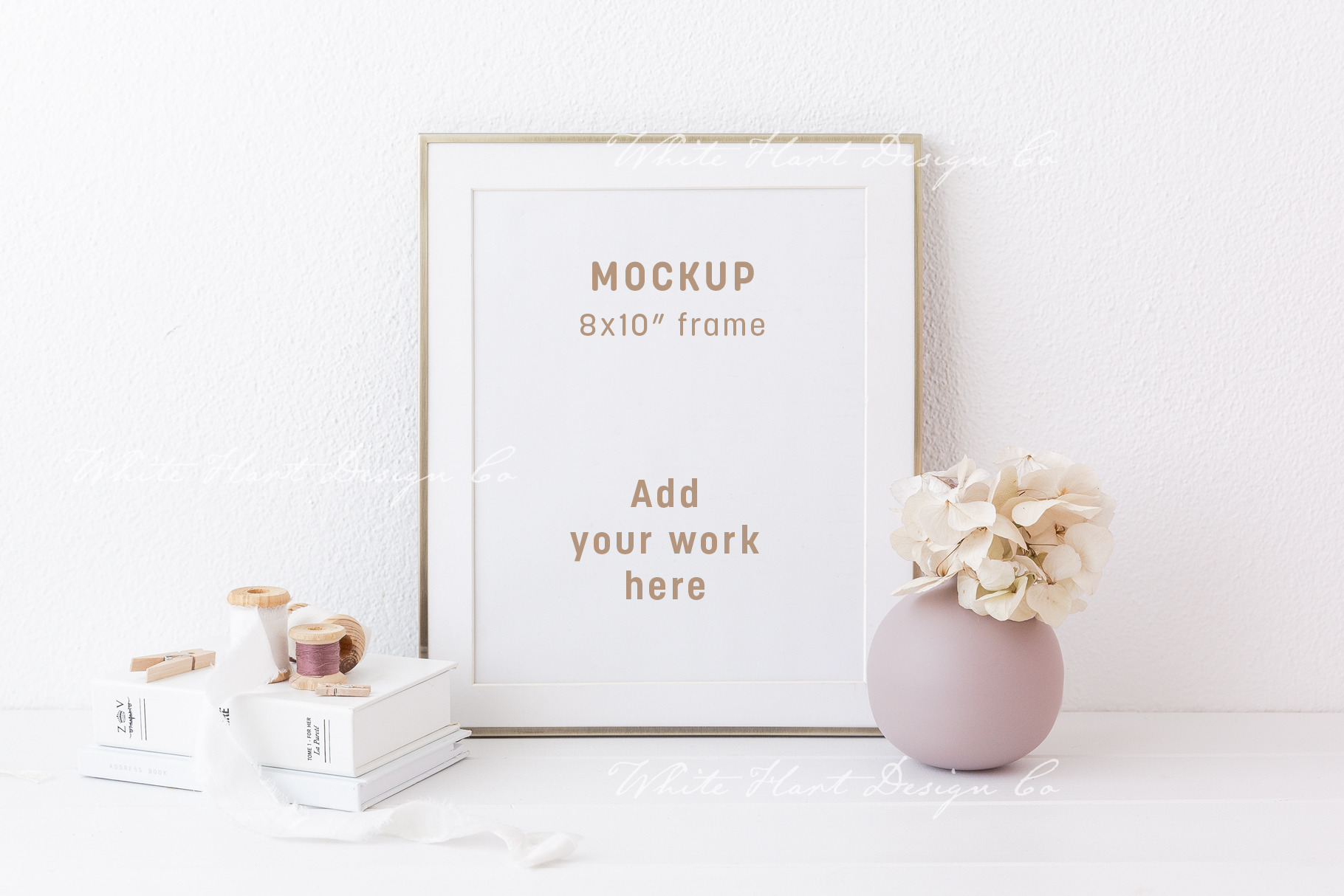 8x10 frame mockup - psd + png + jpeg, a Print Template by White Hart Co.
