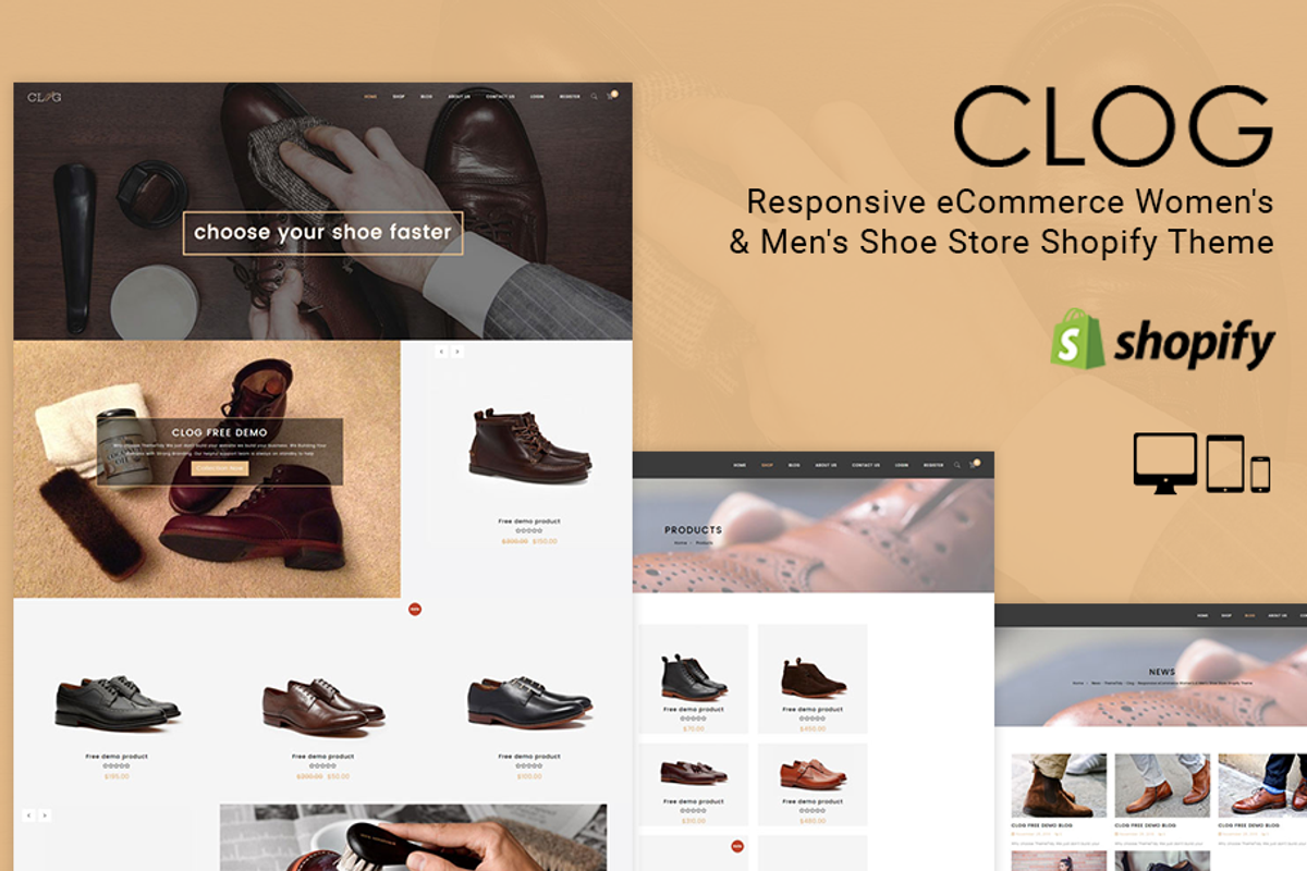 Clog Shoe Store Shopify Theme, a Shopify Template by ThemeTidy Shopify ...
