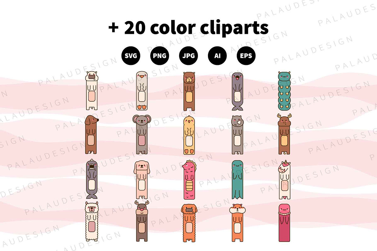 Cute Kawaii Animals Bookmarks, an Animal Illustration by Palau