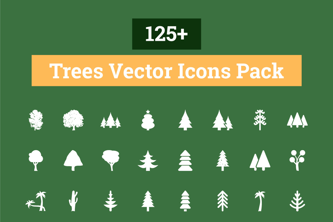 125+ Trees Vector Icons Pack, an Icon by Creative Stall | Creative Market