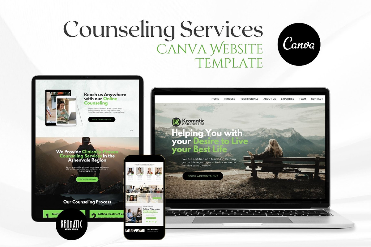 Counseling Canva Website Template