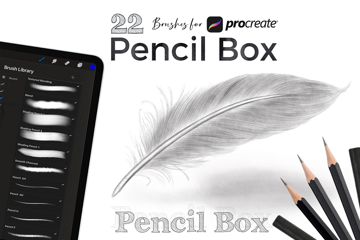Graphite Pencils Brushes for Procreate