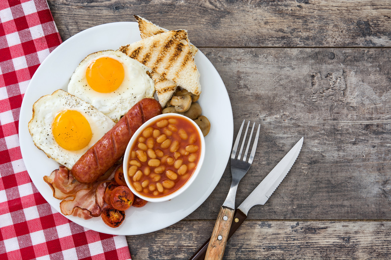 Traditional full english breakfast featuring english, breakfast, and ...